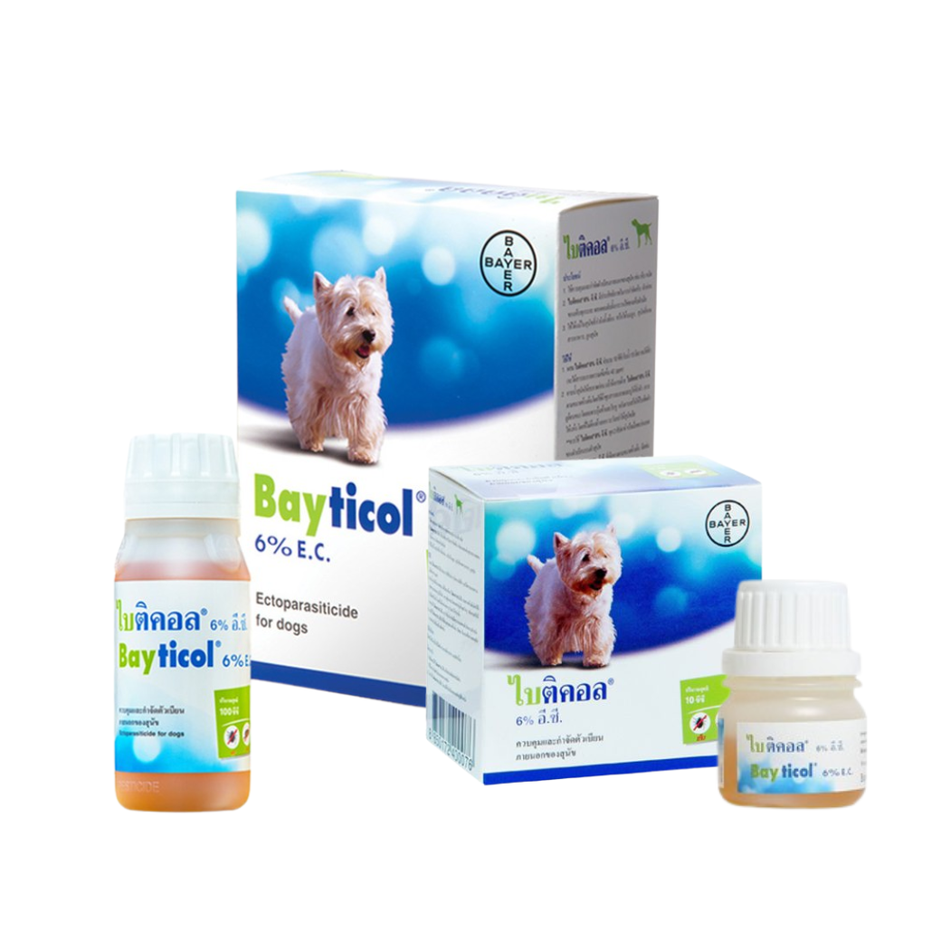 Bayer Bayticol 6% อี.ซี. ไบติคอล ควบคุมและกำจัดเห็บ หมัด บริเวณที่อยู่ ...