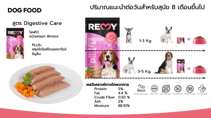 REMY Dog wet food Vet-Formulated – เรมี่ อาหารเปียก สำหรับสุนัข แบบซอง ...