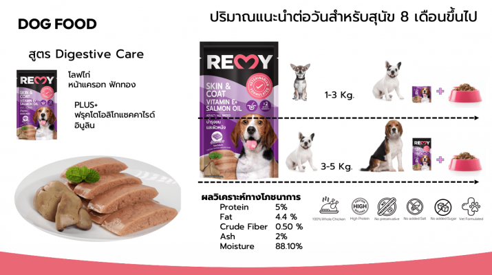 REMY Dog wet food Vet-Formulated – เรมี่ อาหารเปียก สำหรับสุนัข แบบซอง ...
